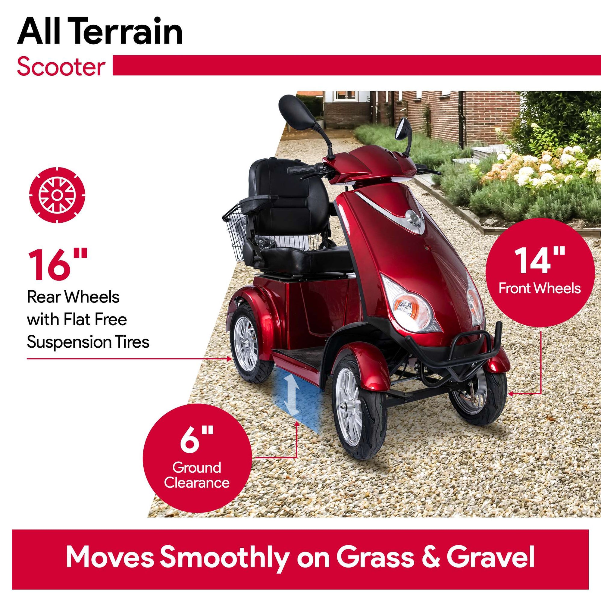 Heavy Duty Electric Mobility Scooter - 500 lb Capacity 4 Wheel Bariatr ...