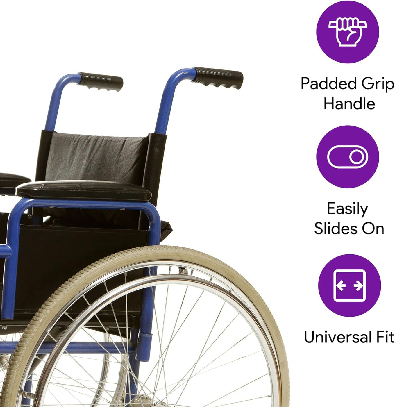 7"/ 8" Single Padded Tubing Wheelchair Hand Grip — ProHeal-Products
