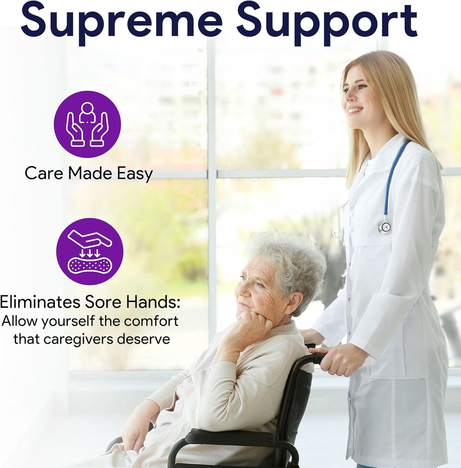 7"/ 8" Single Padded Tubing Wheelchair Hand Grip — ProHeal-Products