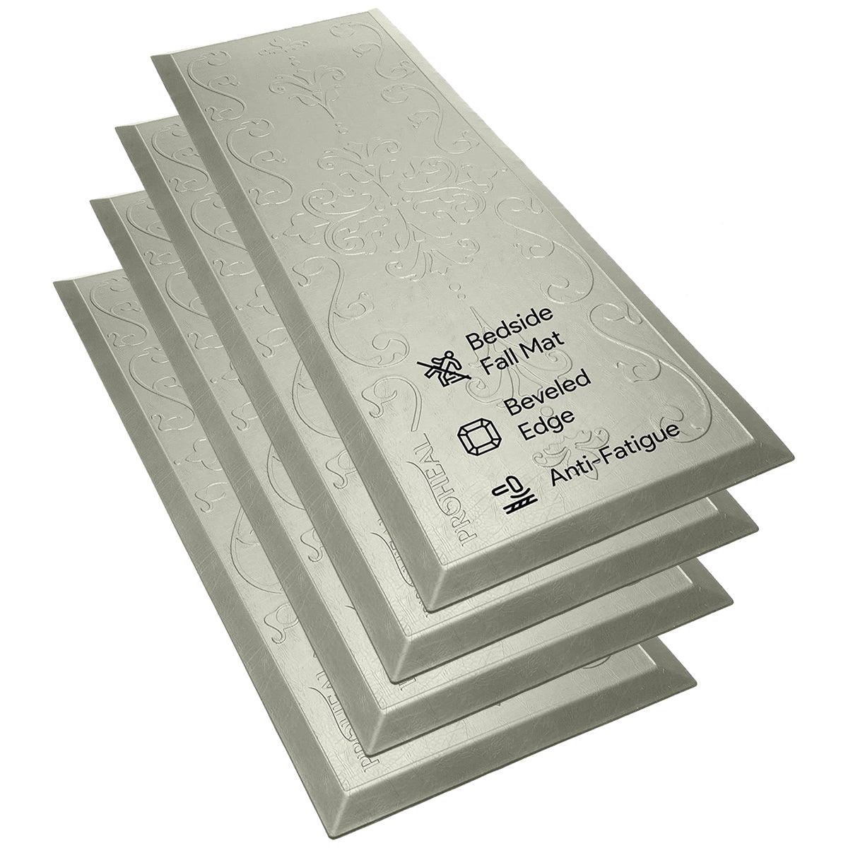 Beveled Bedside Fall Mat for Elderly - Grey - 4 Pack — ProHeal-Products