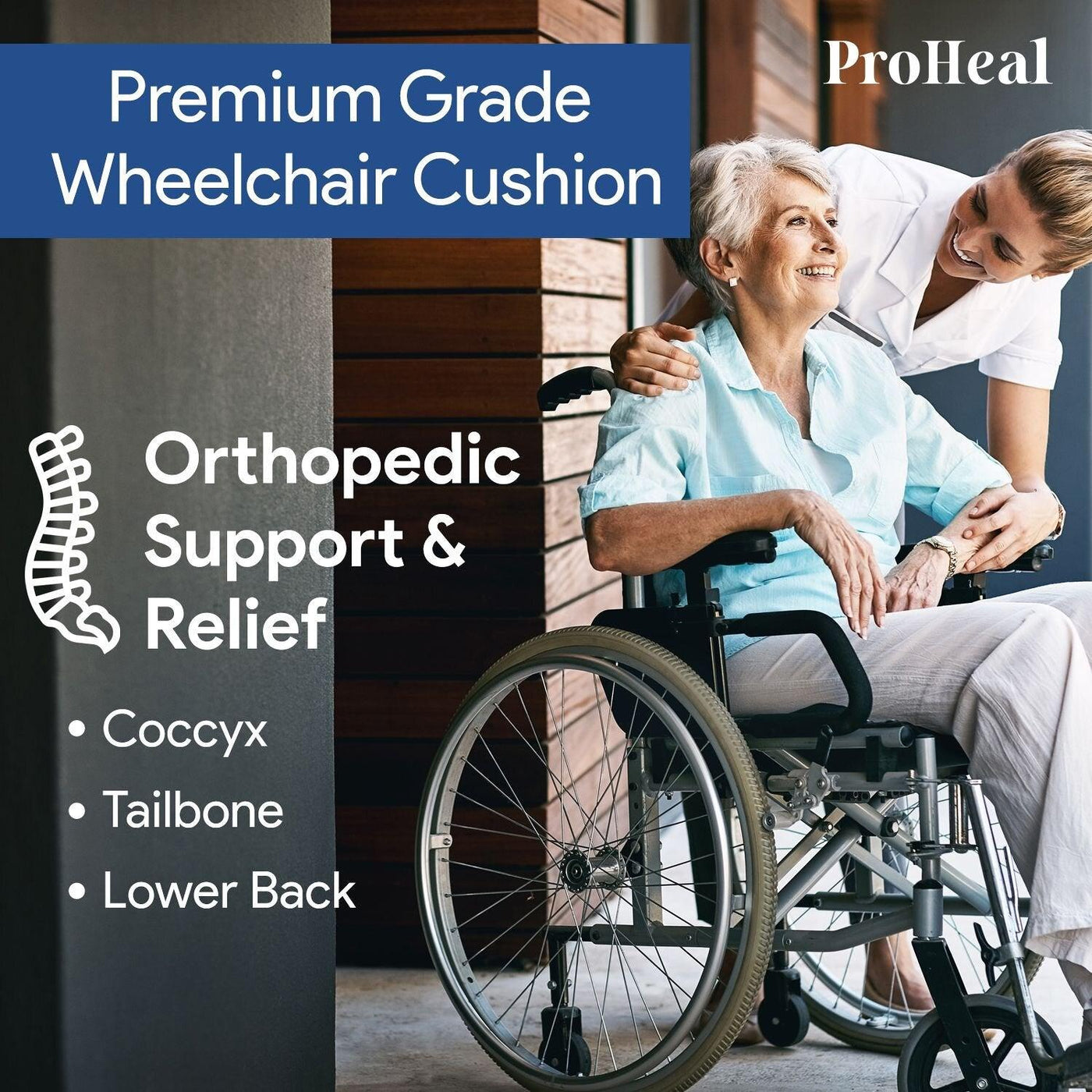 ProHeal Foam Wedge Wheelchair Cushion with Pommel — ProHeal-Products