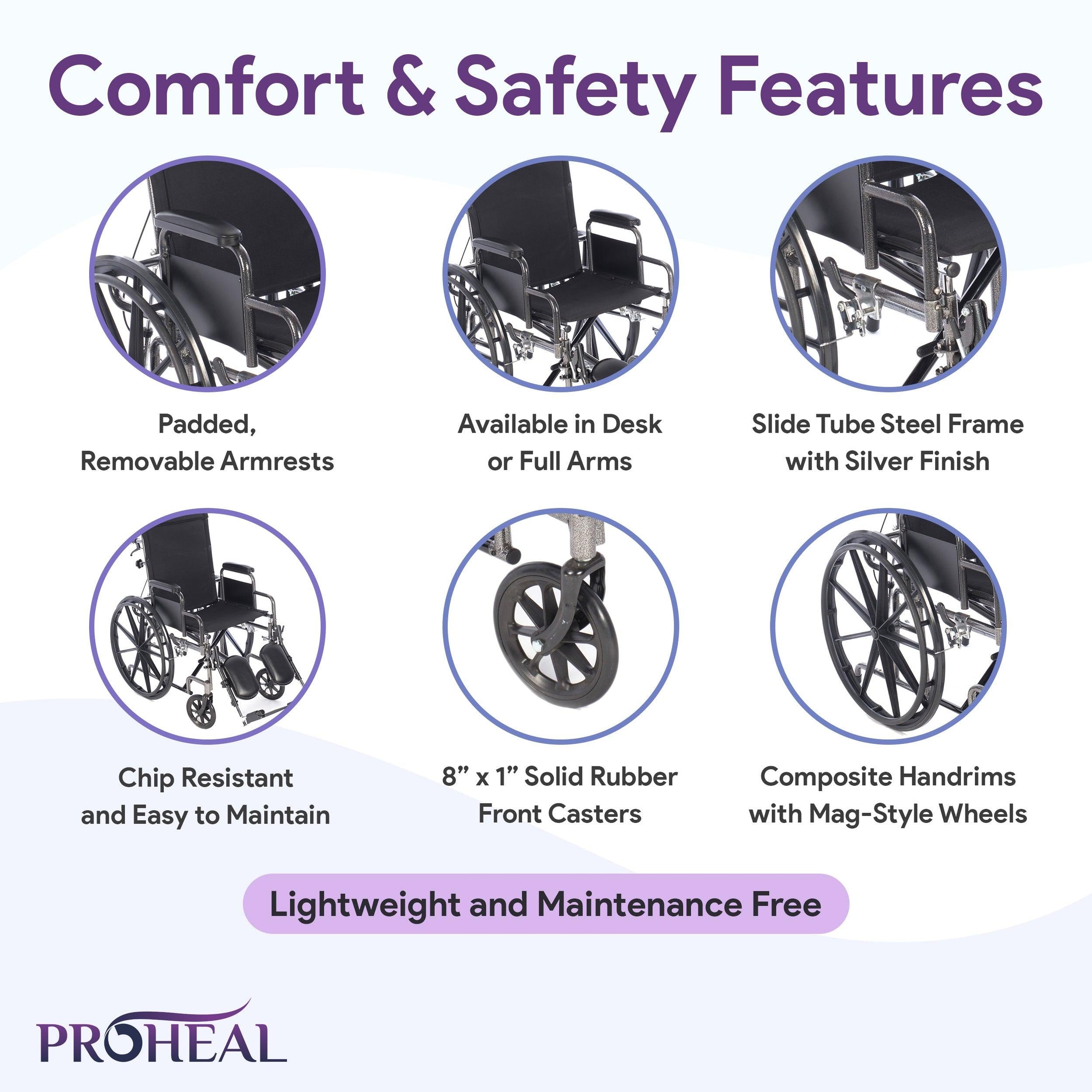 Reclining Wheelchair with Elevating Legrests — ProHeal-Products