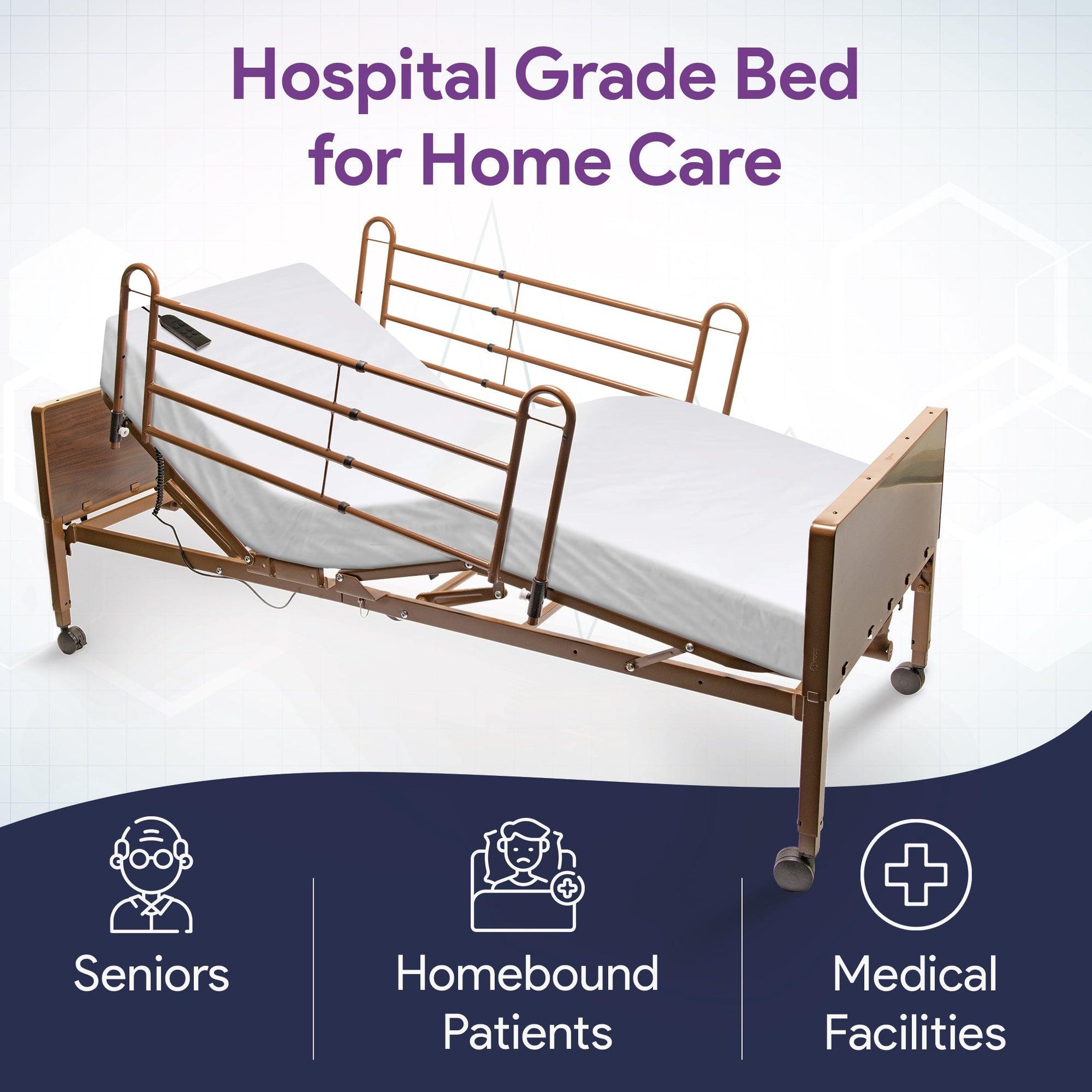 ProHeal Semi Electric Hospital Bed - 36"x80" - Adjustable Height and Hi ...