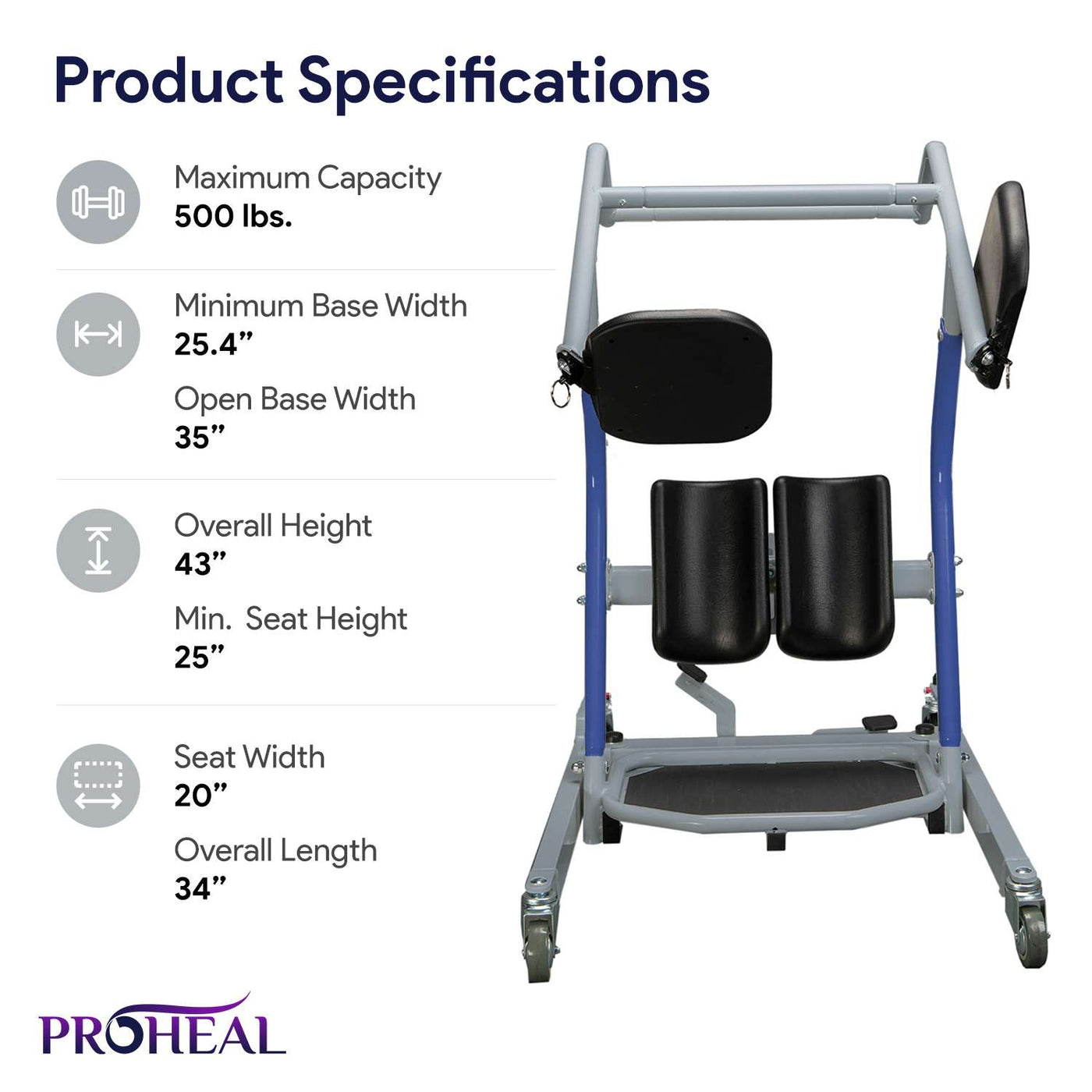 Stand Assist Lift Sit To Stand Transfer - Adjustable Base — ProHeal ...